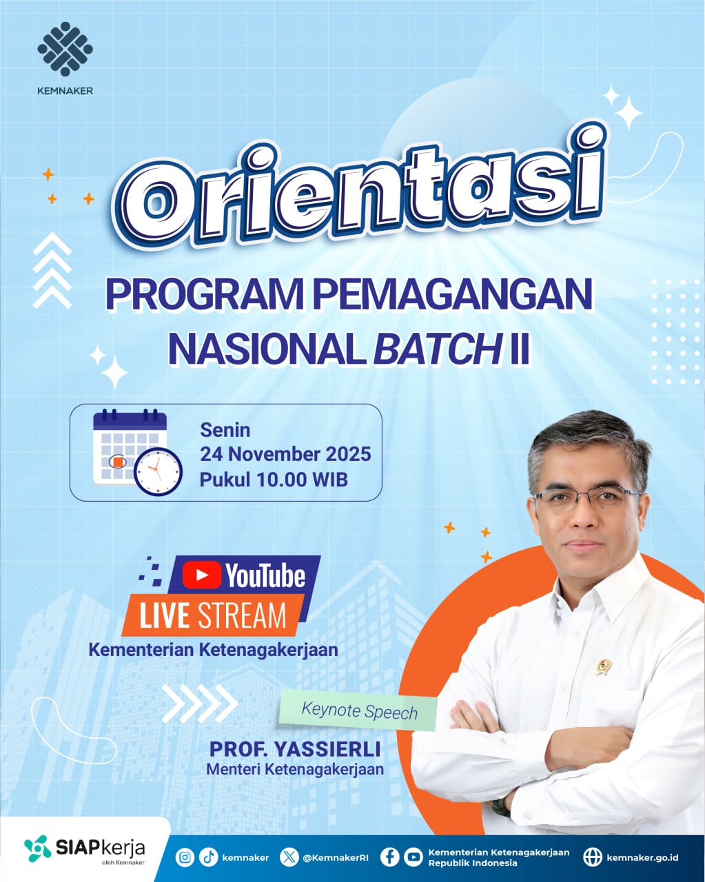 Kemnaker Gelar Orientasi Pemagangan Nasional Batch II, Digelar 24 ...